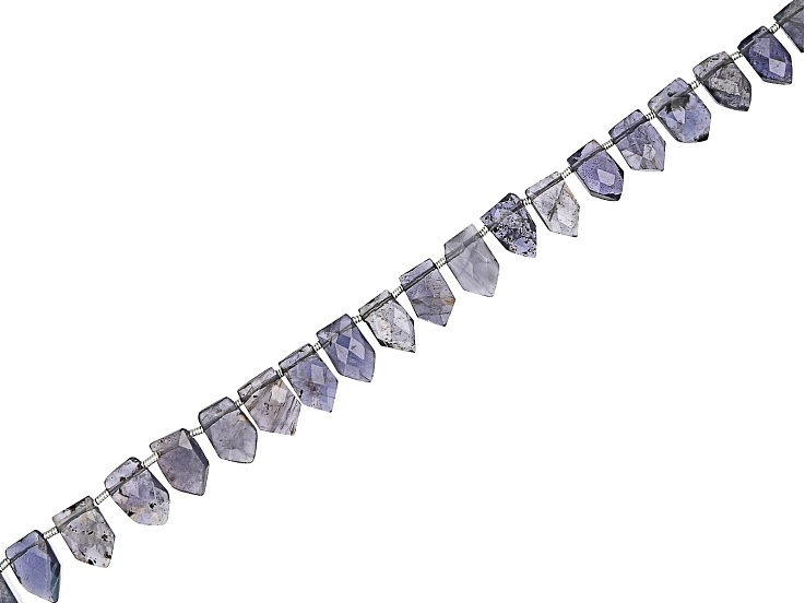 Iolite 6x8-7x12mm Faceted Shield Shape Bead Strand Approximately 16" in ...