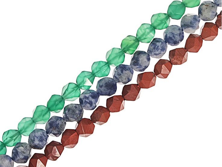 Multi-Stone & Multi-Faceted 5-6mm Bead Strand Approximately 14-15" in ...