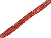 Red Jasper 9x20mm Swirl Tube Shape Bead Strand Approximately 15-16" in ...