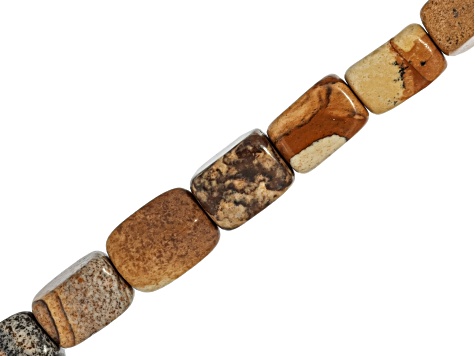 Sodalite, Agate, & Sandstone Large Hole Rectangle Nugget Bead Strand ...