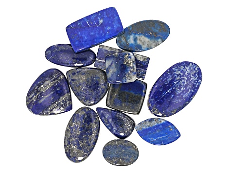 Lapis Lazuli Grooved Cabochon Assorted Size and Shape 1/4lb Mix ...