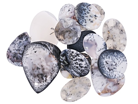 Dendritic Agate Grooved Cabochon Assorted Size and Shape 1/4lb Mix ...