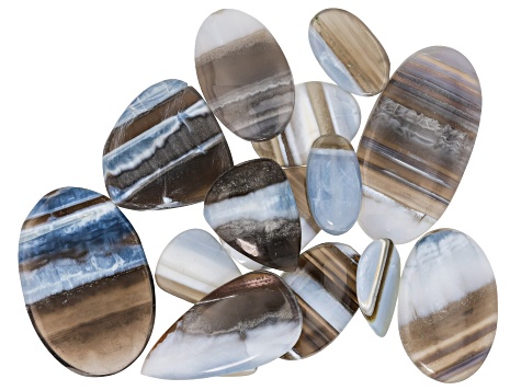 Blue Opal Grooved Cabochon Assorted Size and Shape 1/4lb Mix ...