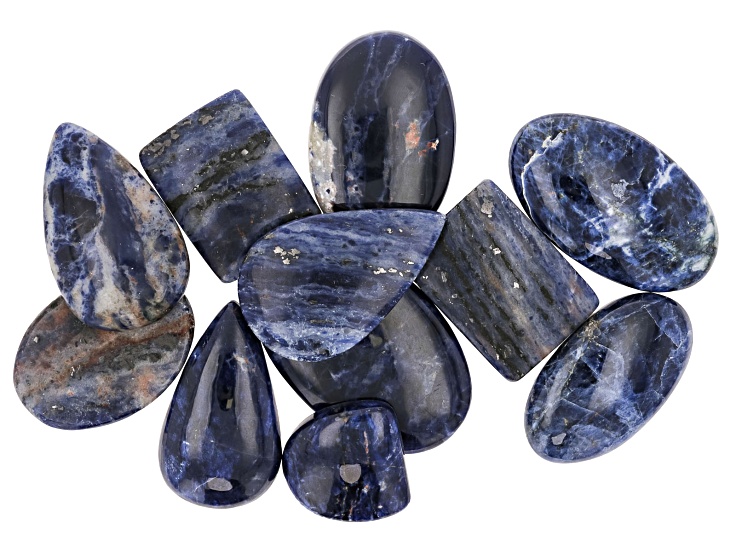 Sodalite Cabochon Assorted Size and Shape 1/4lb Mix - JLW14376B | JTV