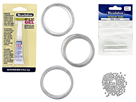Memory Wire Kit for Bracelets and Rings in Silver Tone - JLWKIT5341 | JTV
