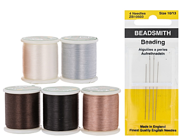 Neutral Colors KO Beading Thread & Needle Kit - JMBKIT0022 | JTV