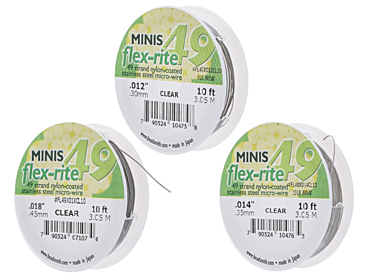 Flex-Rite 49 Strand Nylon-Coated Stainless Steel Beading Micro-Wire Set ...