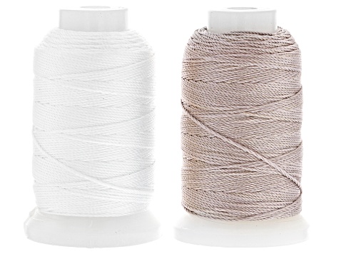 Silk Beading Cord Set of 4 Size FFF .50oz Spool in White, Black, Gray ...