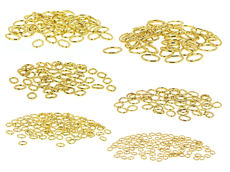 18k Gold Plated Stainless Steel Oval Jump Rings appx 400 Total Pieces ...