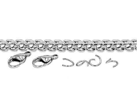 Stainless Steel 4 Sided Tubular Link Chain with Lobster Clasps and Jump ...