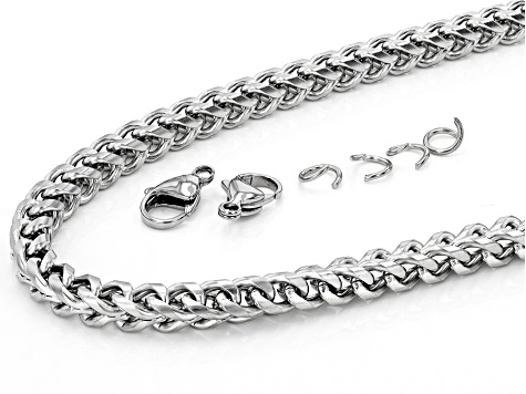 Stainless Steel 4 Sided Tubular Link Chain with Lobster Clasps and Jump ...