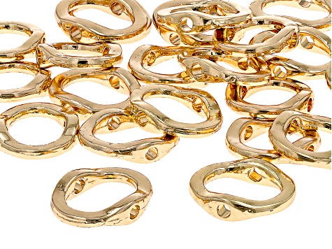 Silver & Gold Tone Metal Free Form Oval Bead Frames in 3 Sizes appx 150 ...