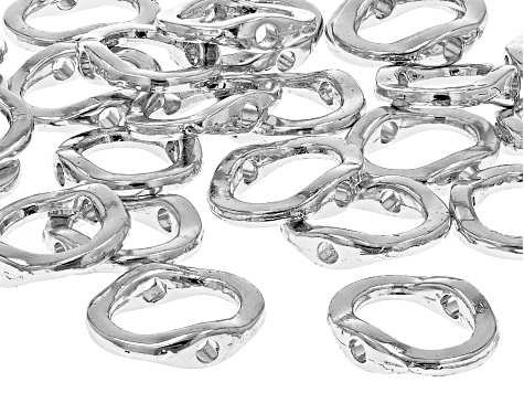 Silver & Gold Tone Metal Free Form Oval Bead Frames in 3 Sizes appx 150 ...