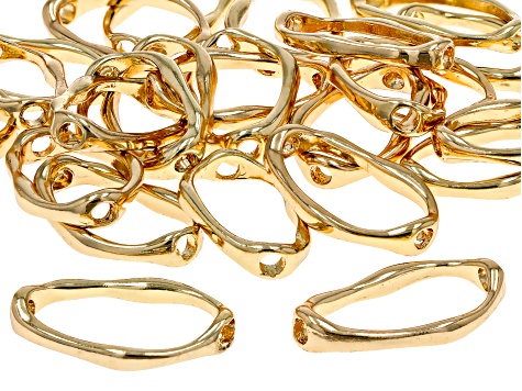 Silver & Gold Tone Metal Free Form Oval Bead Frames in 3 Sizes appx 150 ...