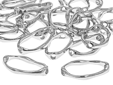 Silver & Gold Tone Metal Free Form Oval Bead Frames in 3 Sizes appx 150 ...