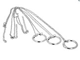 Silver Tone Chain Trio with Multi-Color Crystal Charms Set of 51 ...