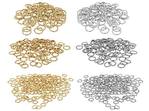 Iron & Gold Tone Textured Jump Ring Kit of 600 - JMKIT1934 | JTV