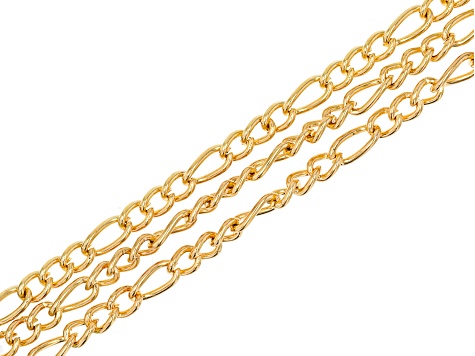Gold Tone Assorted Lengths Pendant Chain with Magnet Clasp Set of 12 ...