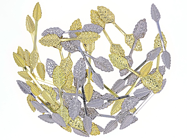 Silver & Gold Tone 35x4mm Assorted Style Bail Set of 40 - JMKIT2153 | JTV