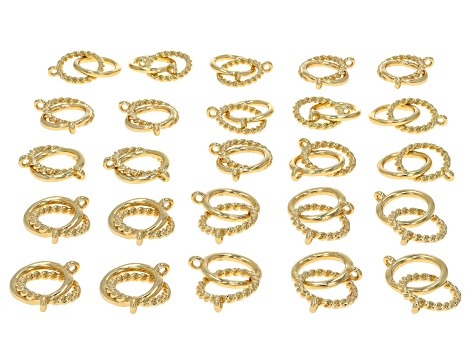 Gold Tone 30mm Double Ring Connector Set of 25 - JMKIT2230 | JTV