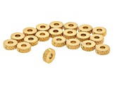 18K Gold Over Stainless Steel Assorted Size Diamond Cut Spacer Bead Set ...