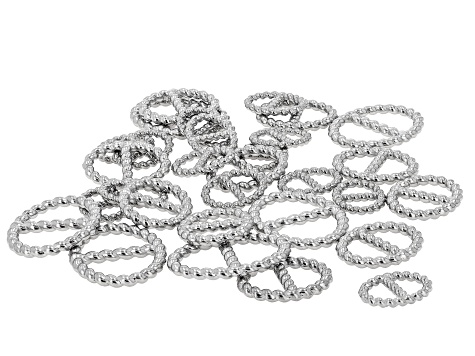 Stainless Steel Rope Textured Oval Links in Assorted Sizes Set of 30 ...