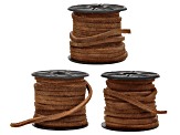 Chocolate Color Split Suede Spool Set of 3 Spools Total of 15 Meters ...