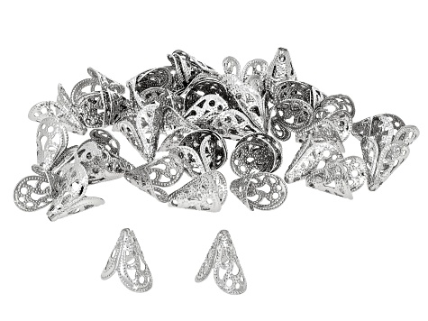 Stainless Steel Floral Filigree Bead Cap in Two Sizes Set of 80 ...