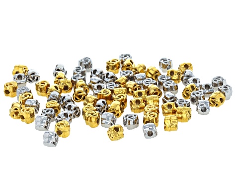 Stainless Steel & 18k Gold Over Stainless Steel 4x5mm Knotted Texture ...