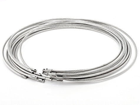 Stainless Steel Wire Collar appx 2.4mm Set of appx 10pcs - JMKIT338 | JTV