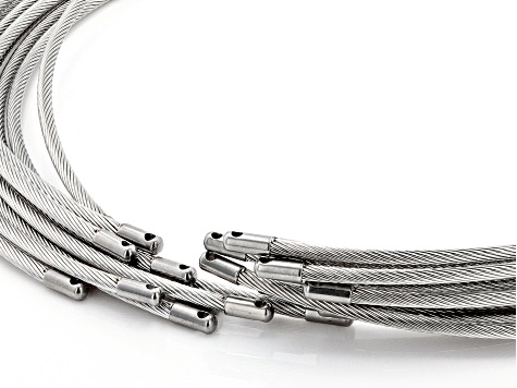 Stainless Steel Wire Collar appx 2.4mm Set of appx 10pcs - JMKIT338 | JTV