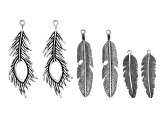 Feather Component Assortment in 16 Styles in Antiqued Silver Tone 32 Pieces Total - JMKIT999 | JTV