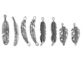 Feather Component Assortment in 16 Styles in Antiqued Silver Tone 32 ...