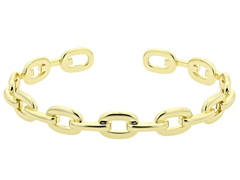 Gold, Silver, & Rose Gold Tone Medium Square Link Cuff Bracelet Set of 3 - JMO104B | JTV