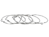 Stainless Steel Round Hoop with Omega Closure in Assorted Sizes Set of ...