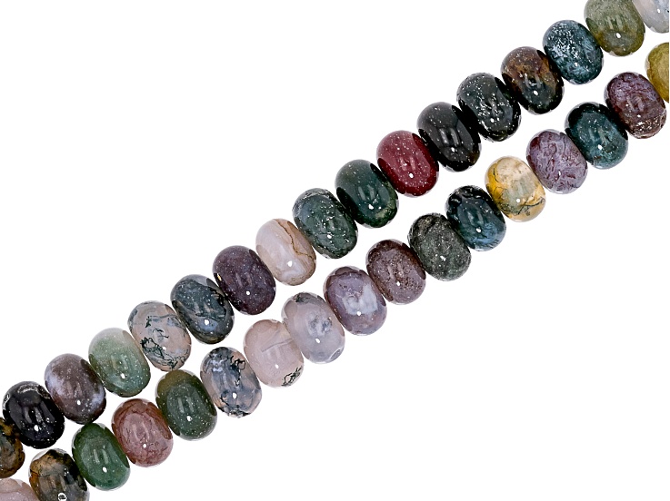 Indian Agate 8x5mm Rondelle Bead Strand Approximately 14-15" in Length ...