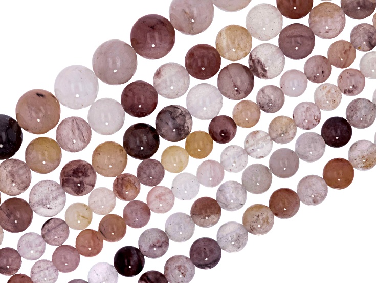 Multicolor Agate Round Bead Strands in Assorted Sizes Set of 7 - JMO166 ...