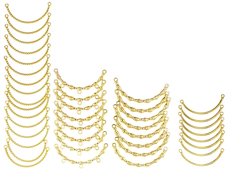 Gold Tone Assorted Curved Connector Bars Set of 40 - JMO188 | JTV