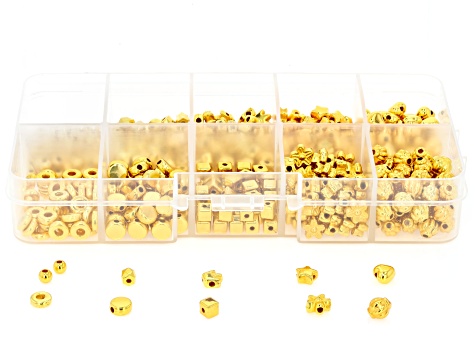 Gold Tone Electroform Beads in Assorted Shapes & Sizes Set of 500 ...