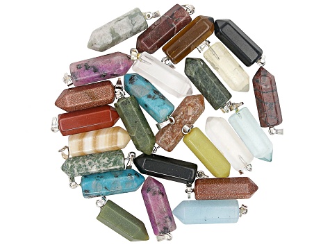 Multi-Stone 27x9mm Pendant Point with Open Bail Set of 25 - JMO365 | JTV