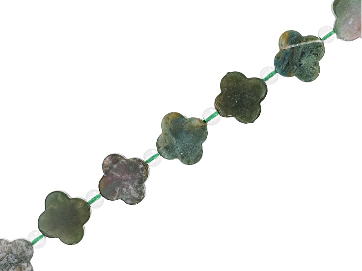 Indian Agate 13mm Clover Shaped Bead Strand Approximately 14-15" in ...