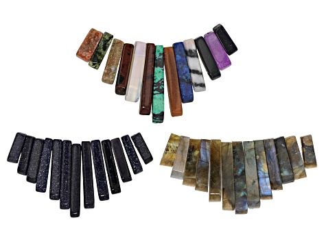 Multi-Stone Mini Graduated Collar Bead Strand Set of 3 - JMO679 | JTV