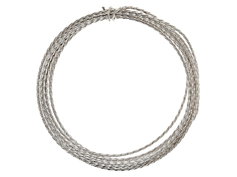 18 Gauge Twisted Round Wire in Tarnish Resistant Silver Tone Appx 8 ...