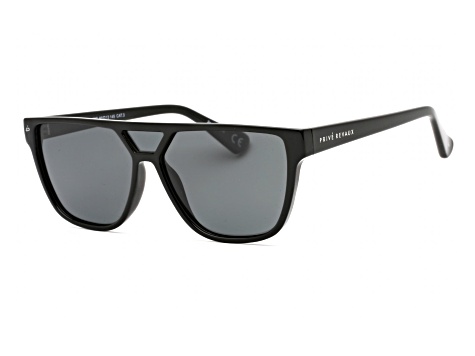 Prive Revaux Men's Surf City Black Square Frame / Gray Lenses ...
