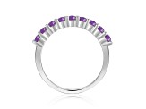 Round Amethyst Sterling Silver Anniversary Style Stackable Band Ring, 0 ...