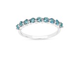 Round Blue Topaz Sterling Silver Anniversary Style Stackable Band Ring ...