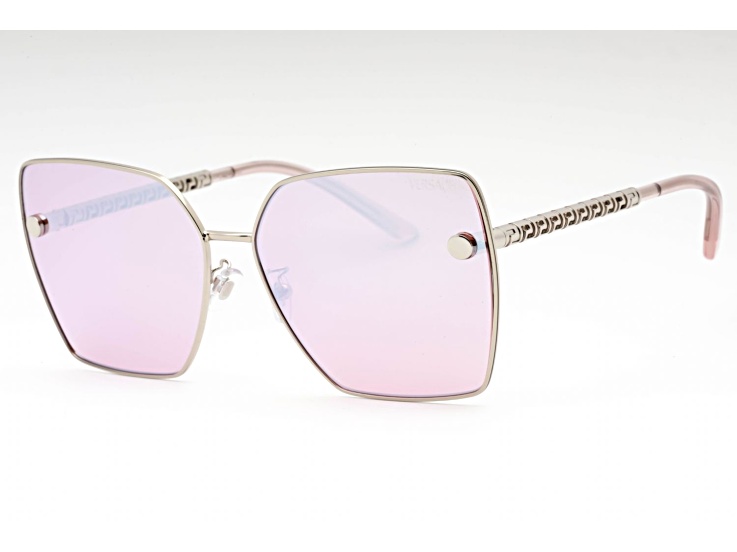 Versace Silver Tone Frame / Pink Mirrored Lenses Sunglasses - 11BRBA | JTV