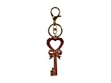 Gold Tone Rose Pink Crystal Key Chain - 11CT9A | JTV