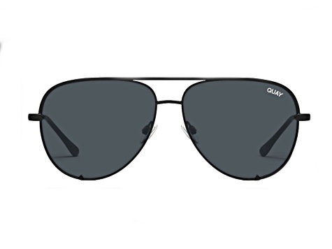 Quay High Key Mini Black Aviator Frame / Smoke Polarized Lenses ...