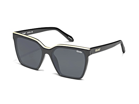 Quay Level Up Black Gold Square Frame / Smoke Lenses Sunglasses ...
